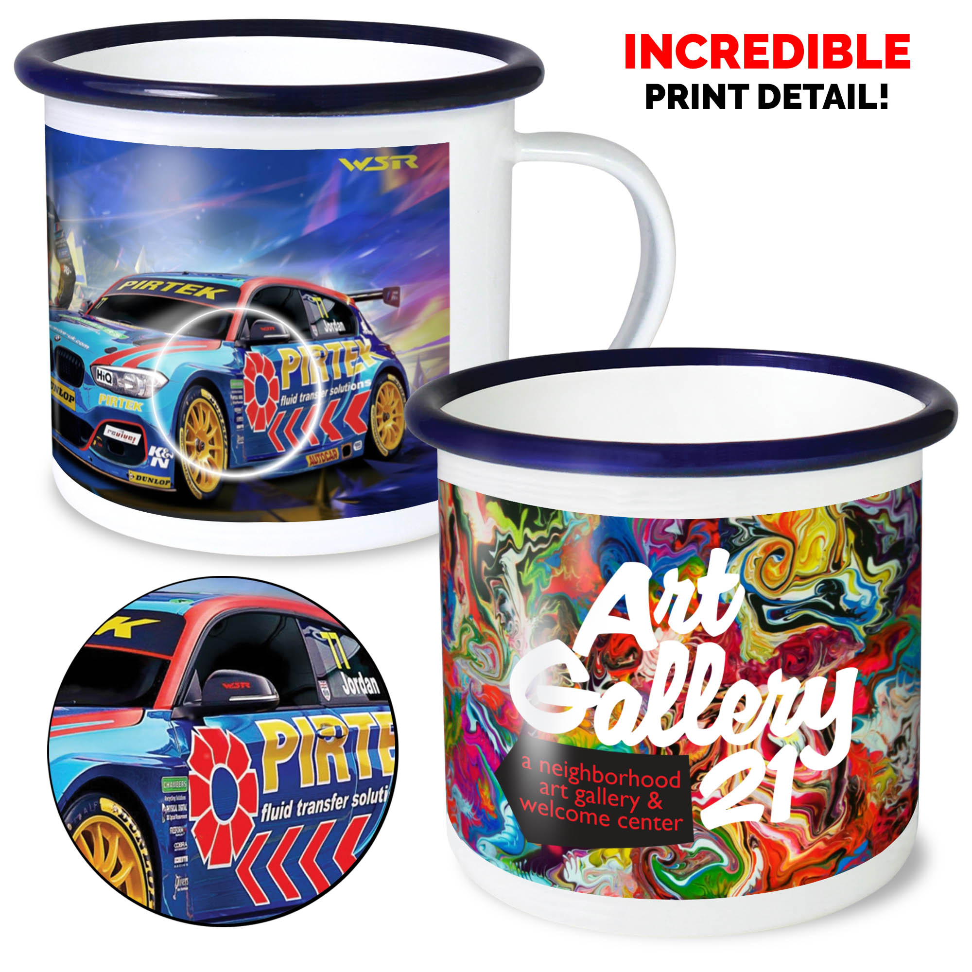 Premium Full Colour Enamel Mugs 285ml 10oz Promo Catering
