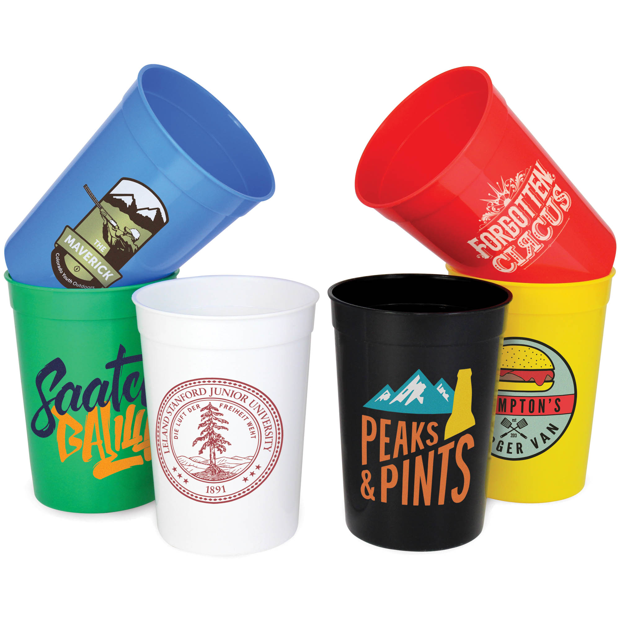 Plastic Translucent Stadium Cup 568ml 20oz Pint Promo Catering